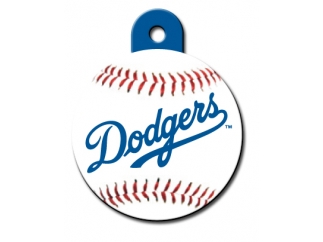 Engraved ID Tag: Large Baseball LA Dodgers-- Round Tag - Large Sized ...