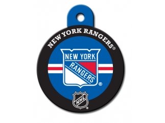 Engraved ID Tag: Large Round NY Rangers NHL - Large Sized Tag - Custom ...