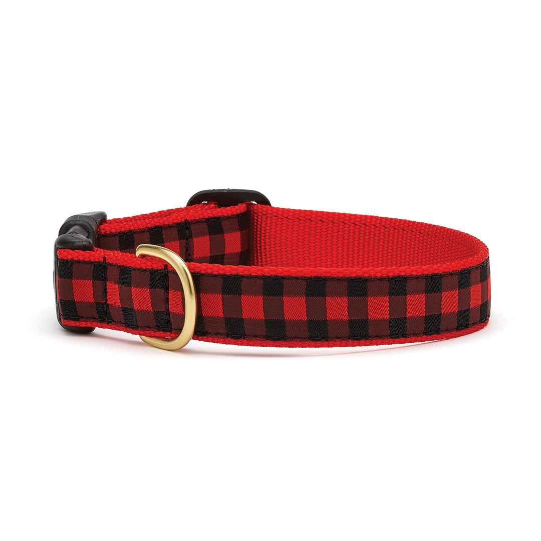 Dog Collars: 1" Wide Buffalo Check Clip Buckle Collar