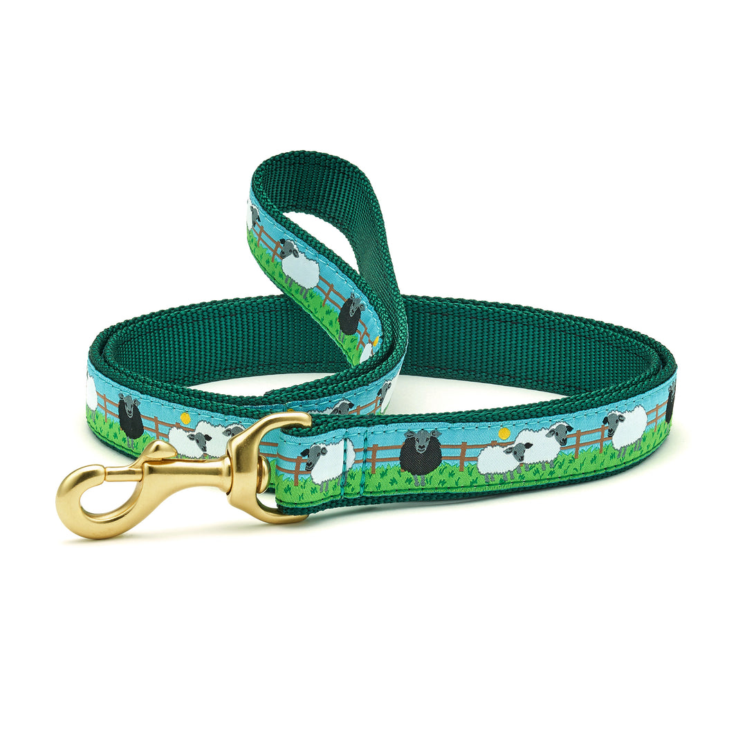 Dog Collars: 1" Wide Counting Sheep Leash